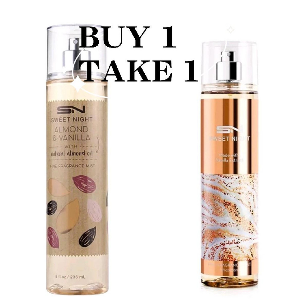 BUY 1 TAKE 1 Sweet Night Perfume VANILLA EXTRA+ALMOND VANILLA Sugar Fragrance Body Mist 236ML ...