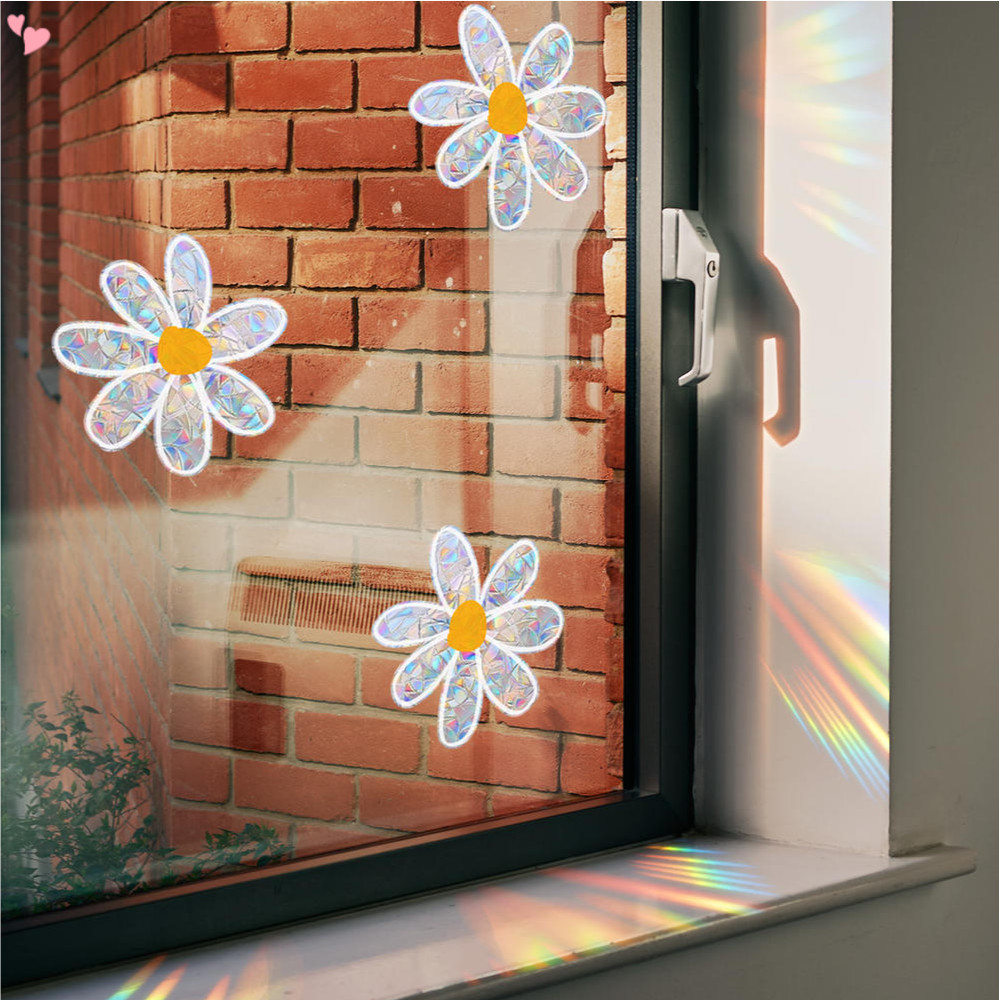 Small Flower Window Clings Daisy Window Decals Anti-Collision Static ...