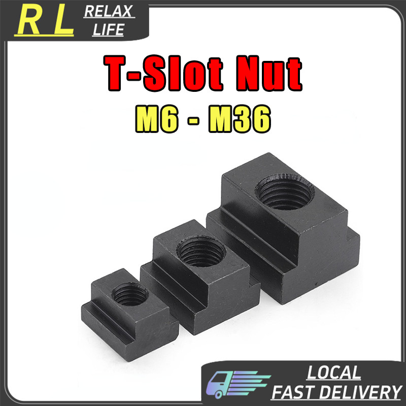 [RL] T-Slot Nut Machining T-Nuts Black Steel M6 M8 M10 M12 M14 M16 M18 M20 M22 M24 M26 M27 M28 ...