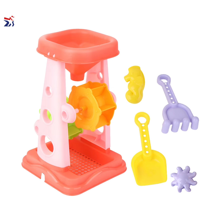 MZ A set of 6pcs beach outdoor toys beach filter funnel bucket set ...