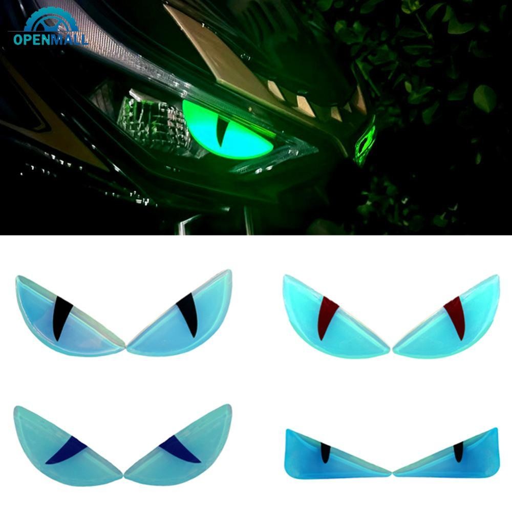 OPENMALL 1Pair Motorcycle Devil Eye Stickers Headlight Luminous Dazzle ...