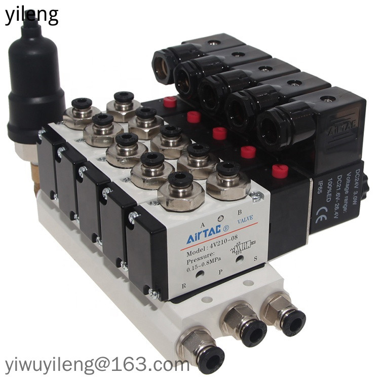 Authentic Airtac Solenoid Valve 4V210-08 DC24V Assembled on Manifold ...