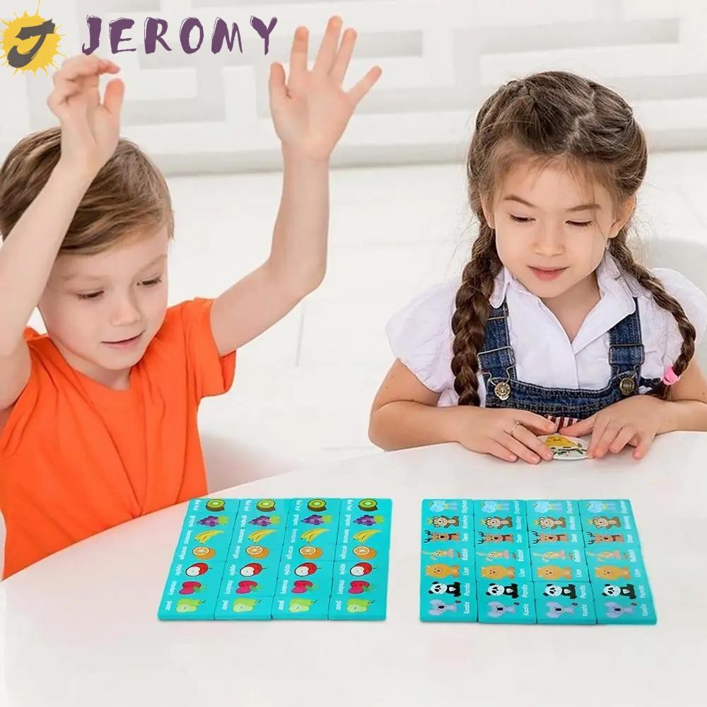 JEROMY Memory Solitaire Matching Mahjong Game, Wooden Early Educational ...
