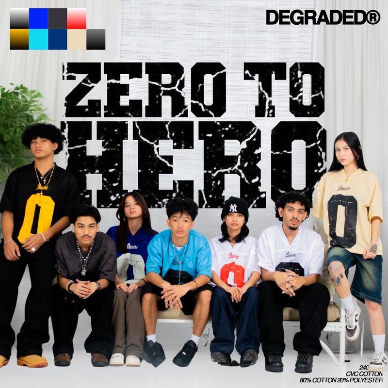 Degraded "ZERO TO HERO MESH" Box Tee Size Men's Clothes Cotton Menswear ...