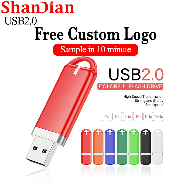 SHANDIAN Multicolor Plastic Flash Drive 128GB Free Custom Logo Pendrive ...
