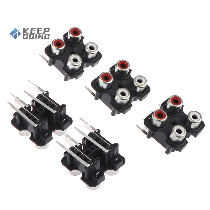 Keep Going＞ 5Pcs 2/4 hole RCA Female Stereo audio Jack AV Audio input ...