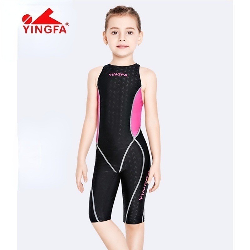 Girls Sharkskin Competitive Swimsuit YINGFA Sporty Training Swimwear ...