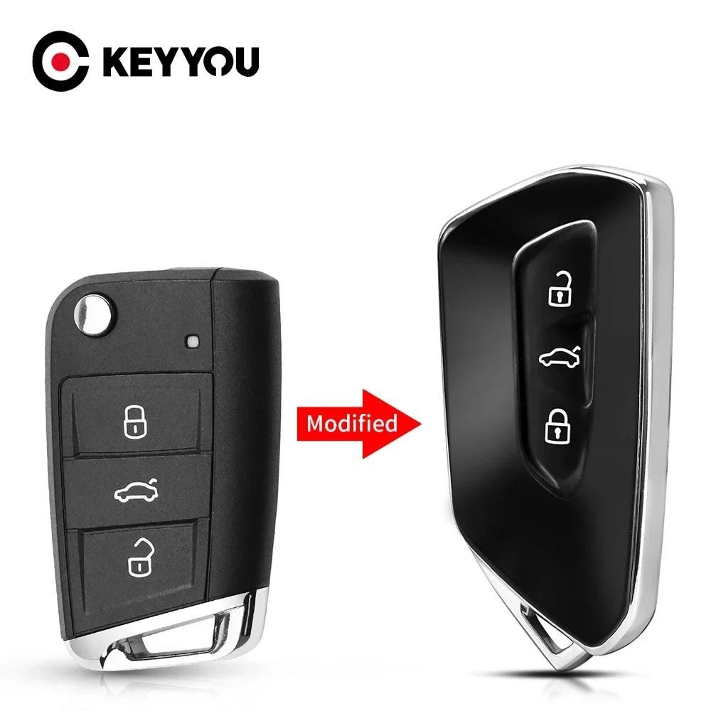 Modified Remote Car Key Case Shell For VW Golf MK8 Jetta T-Cross Tiguan ...
