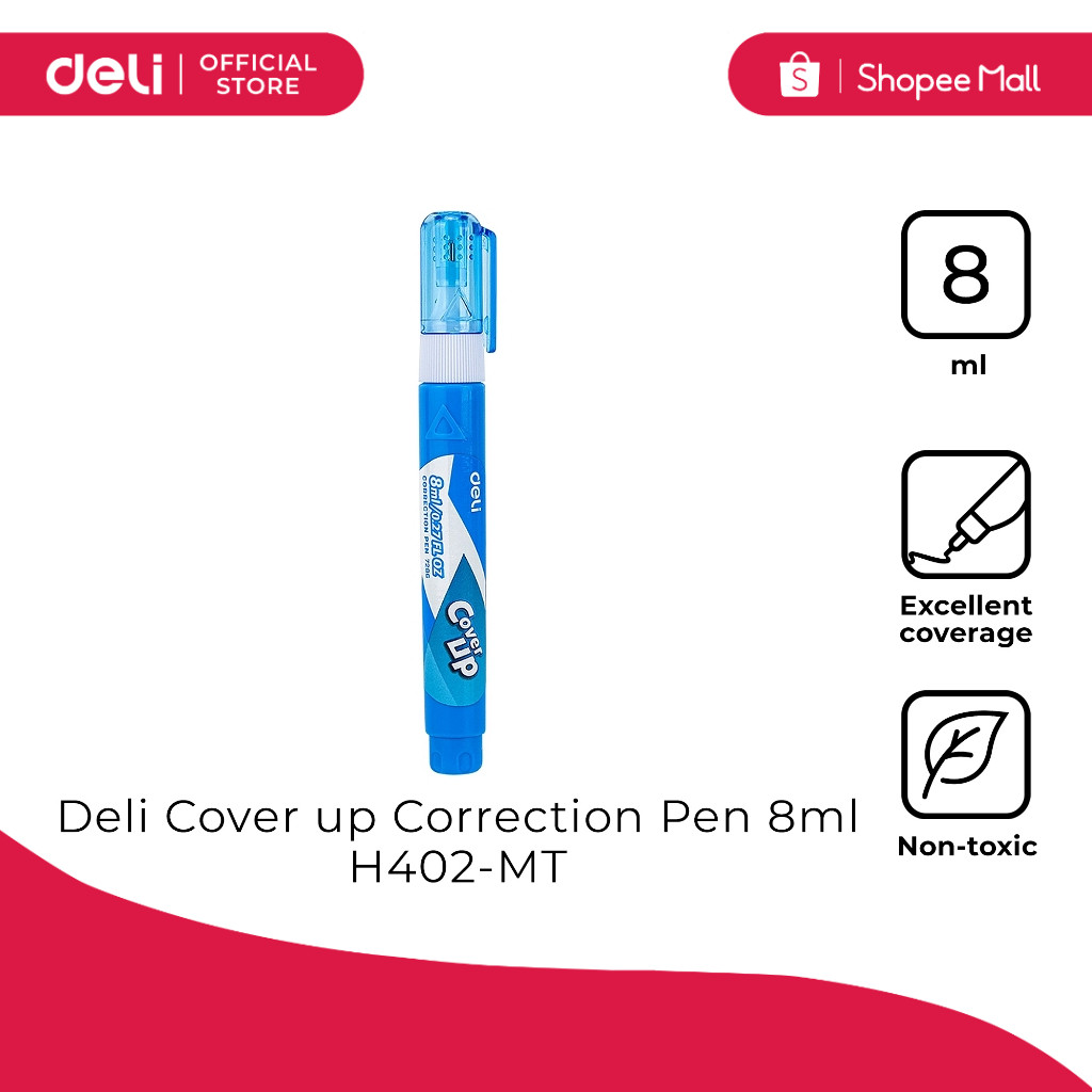 Deli H402-MT Cover up Correction Pen 8ml | Shopee Philippines