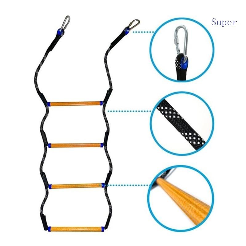 Super Folding Kayak Boat Rope Ladder 4-Steps Marine Rope Ladder ...