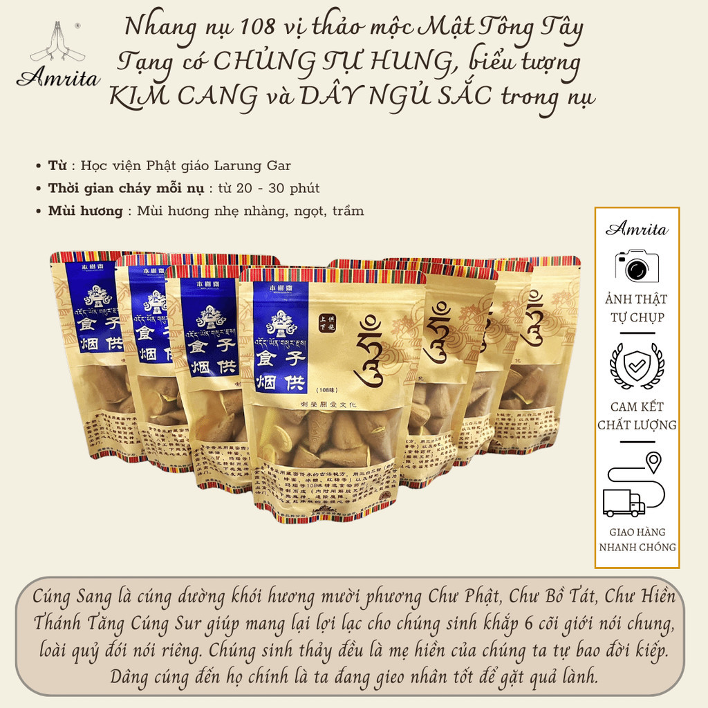 Incense bud with 108 Tibetan Tantric herbs with SELF-Rescue, KIM CANG ...