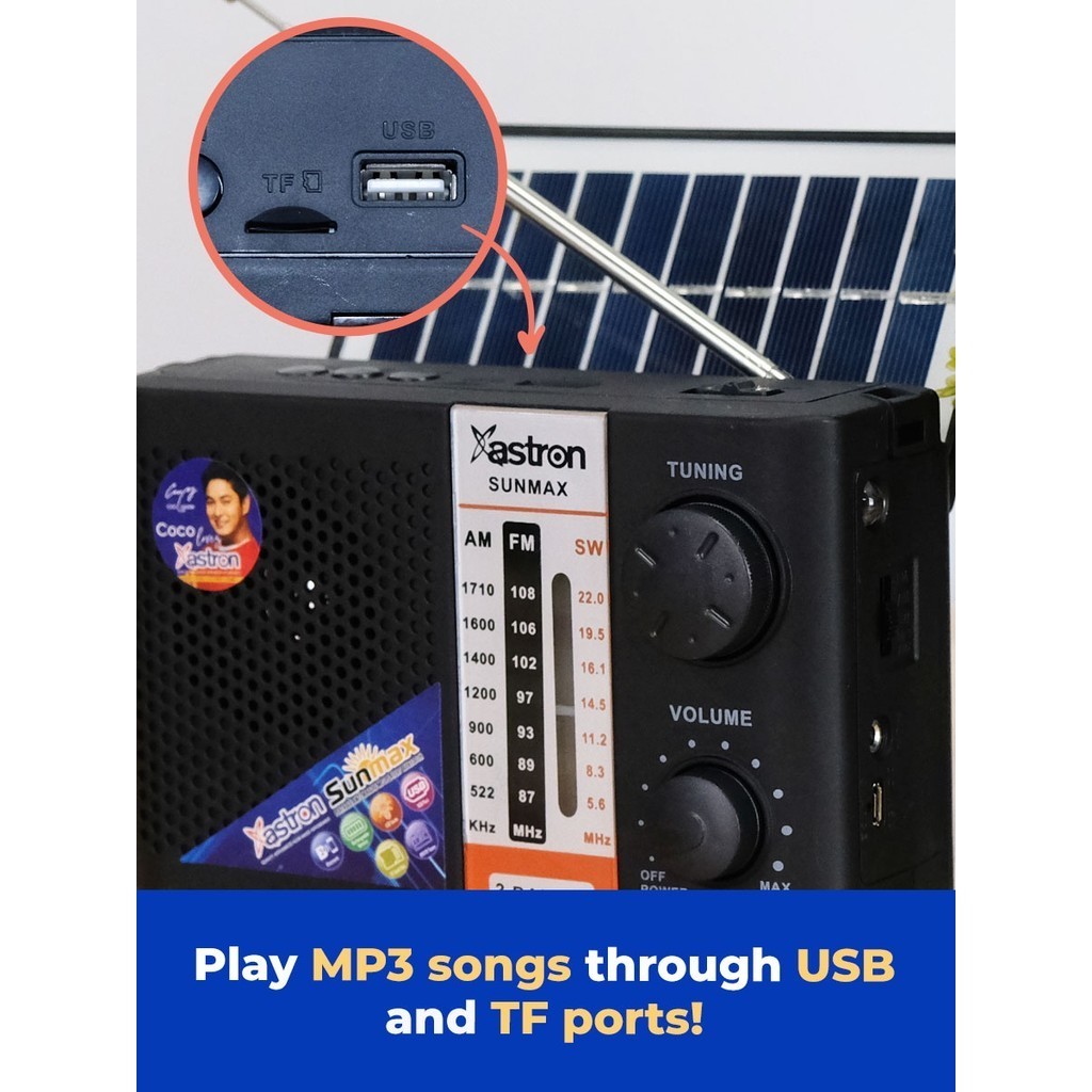 Astron SUNMAX Solar-Powered Radio | AM/FM | Rechargeable | Flashlight ...