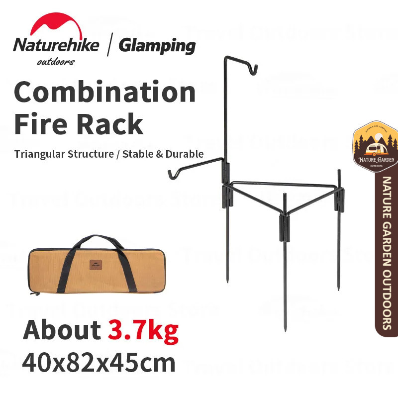 Naturehike Combination Fire Pit Rack Portable Iron Tripod BBQ Rack ...