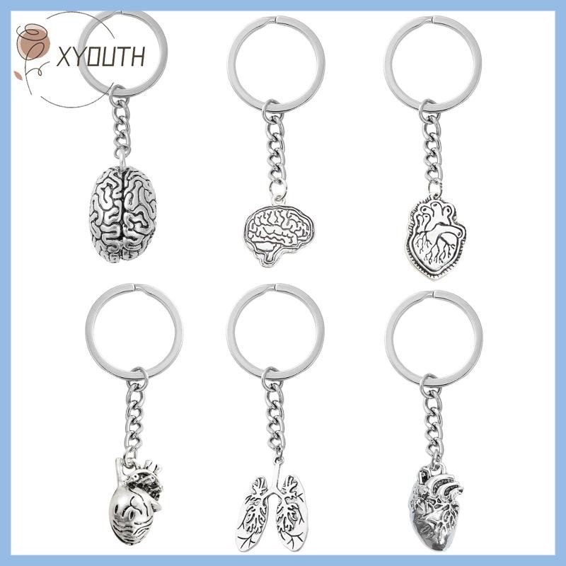 XY Human Brain Keychain 3D Organs Body Parts Keychain Psychology Brain ...