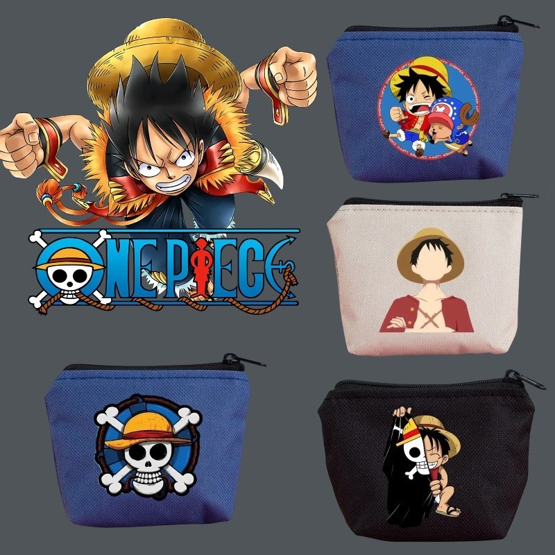 One Piece Print Anime Wallet Logo Coin Pocket Card Key Storage Bag ...