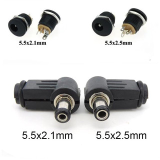 DC-022 5.5-2.1/5.5 x 2.1mm DC Power male Female Socket DC Male Plug Connector Panel Mounting ...