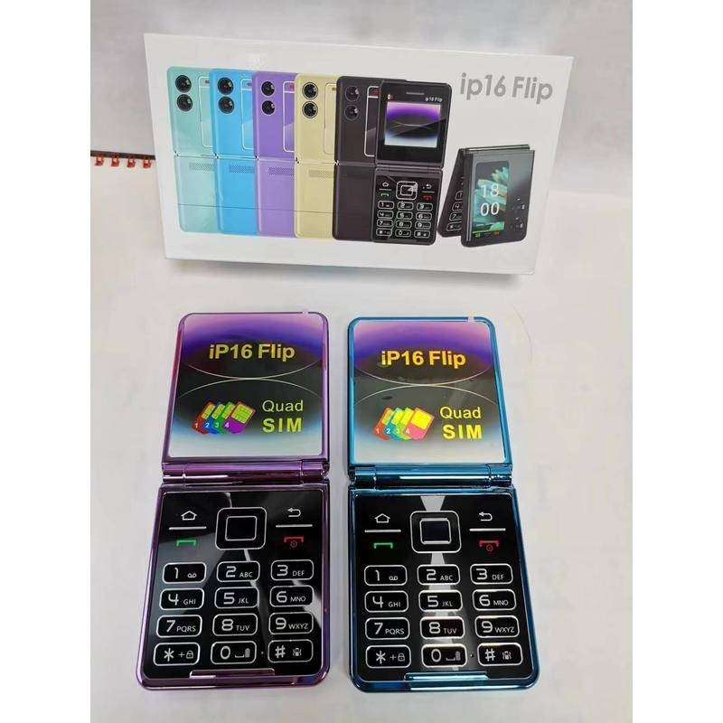 ip16 Mini Fold Mobile Phone 2G GSM Dual SIM Card Speed Dial Video ...