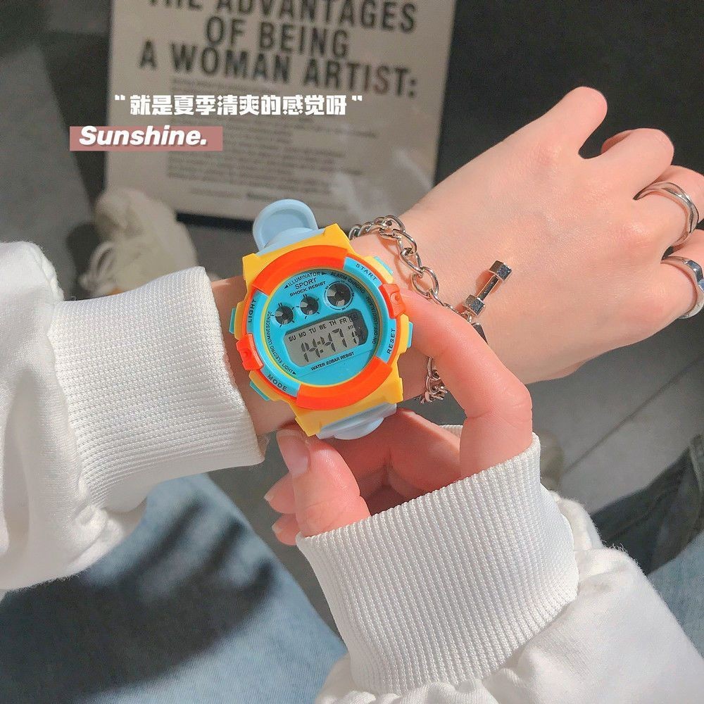 Dopamine Color-matching Electronic Watch Female Niche Contrast Color ...