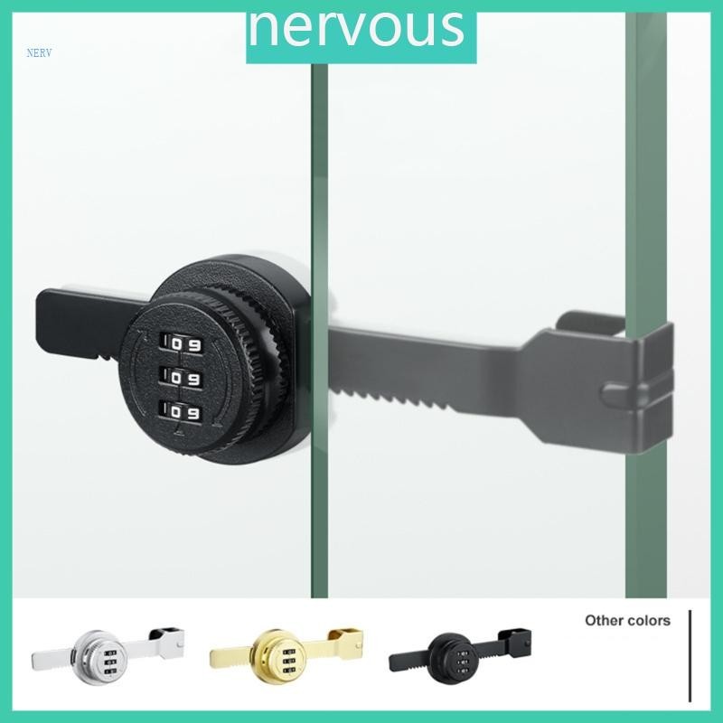 NERV 3Digit Combination Lock Sliding Glass Door Lock Anti-theft Safety ...