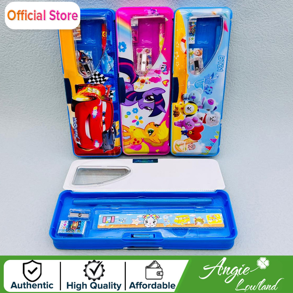 Angie Lowland Kids Cartoon Character Pencil Case Set Magnetic Double ...