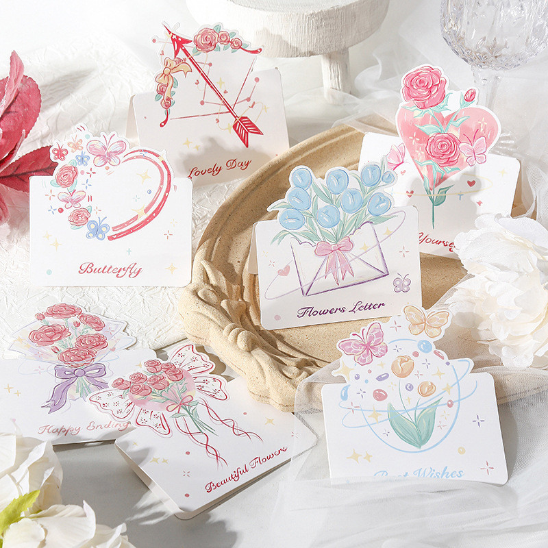 Bouquet greeting cards, flower folding greeting cards, small cards For ...