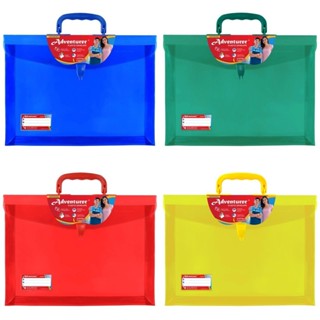 Adventurer Expanding Plastic Envelope Colored Transparent with Handle ...