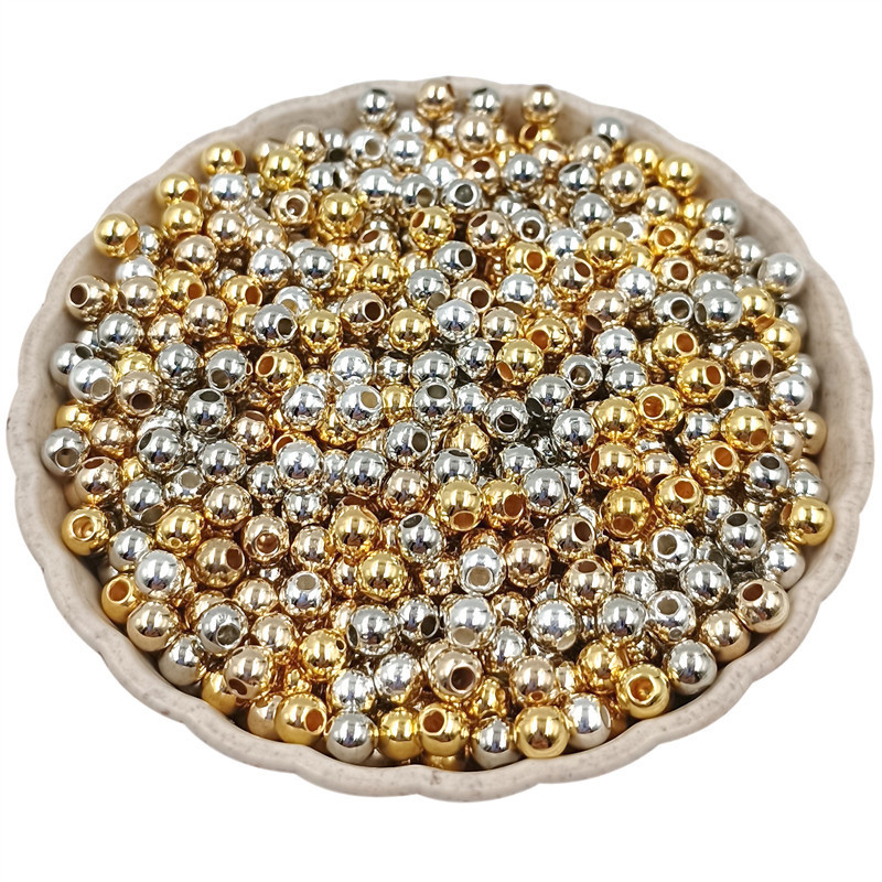 4/6/8/10mm Metal Spacer Bead Making Accessories Gold Silver Alloy ...