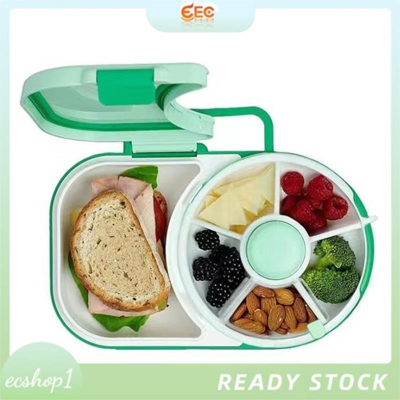 [ecshop1.ph] Bento Style Lunch Box with Snack Spinner Divided Lunch ...