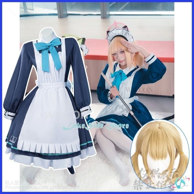 Anime Game Blue Archive Cosplay Saiba Midori Saiba Momoi Costume Maid ...