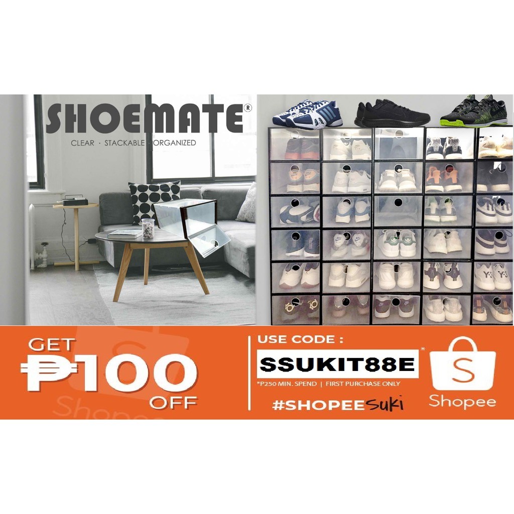 Sunnyware Shoemate Shoebox Clear Stackable Shoe Box Shoe Mate | Shopee ...