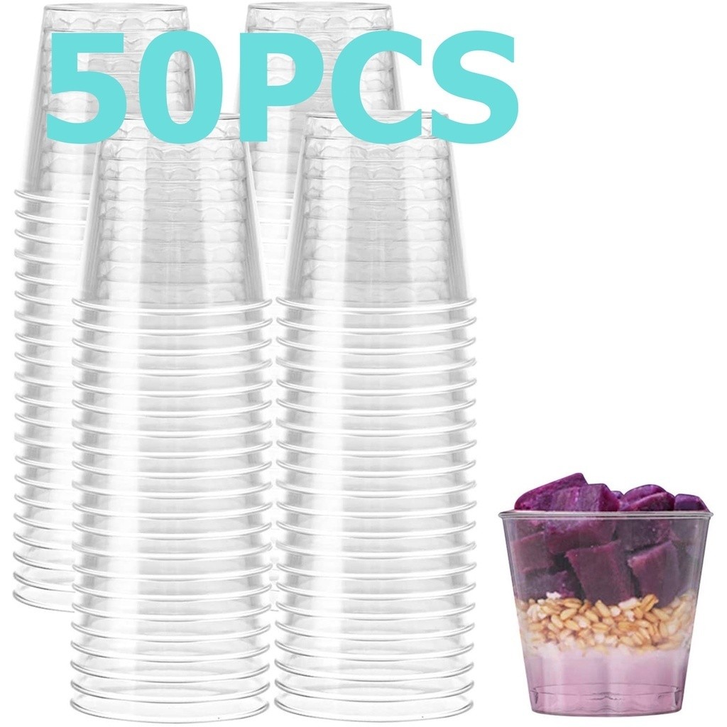 10/50PCS Disposable transparent dessert mousse cup 5 Styles For Choose ...