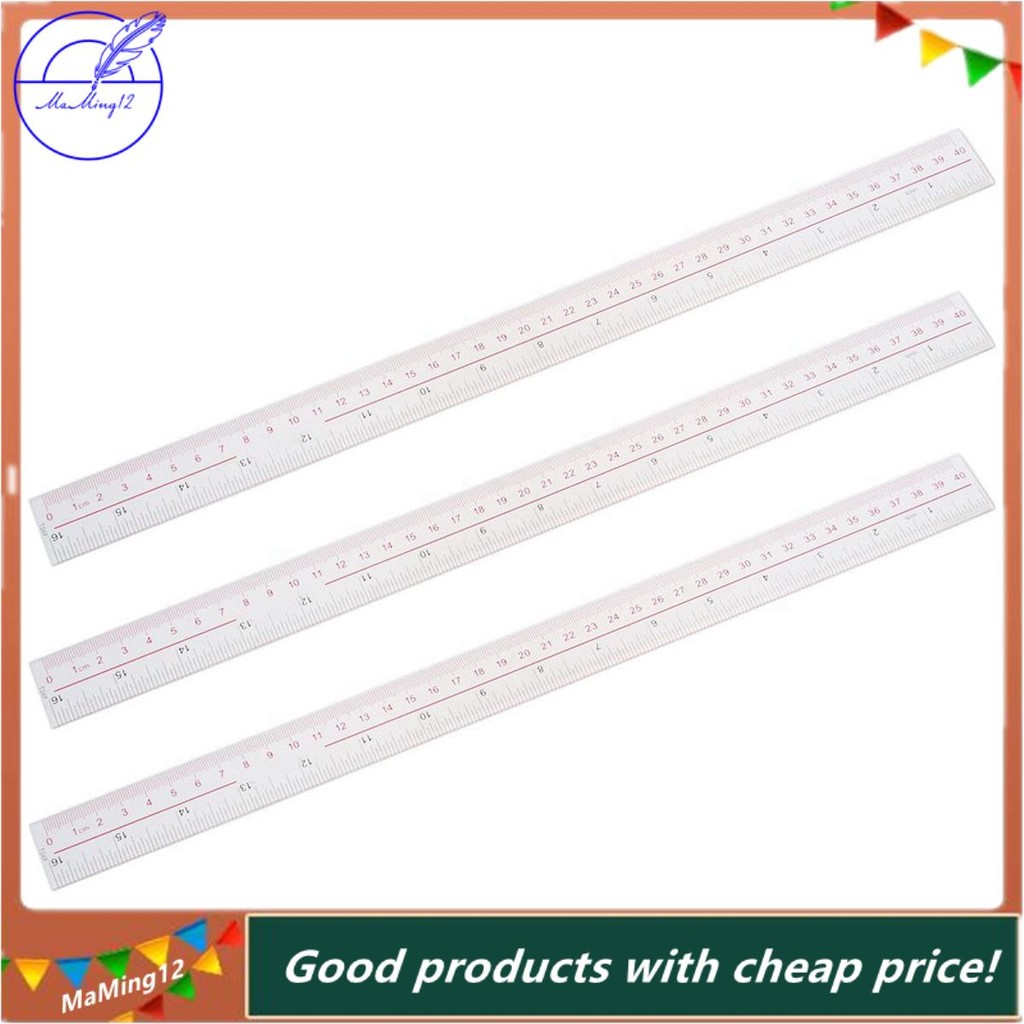 [MaMing] 3X 40cm 16 Inches Length Measure Clear Plastic Straight Edge ...
