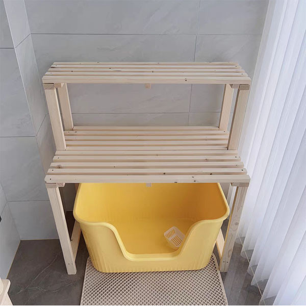 Solid Wood Cat Climbing Frame Cat House Flower Stand Cat Litter Box ...