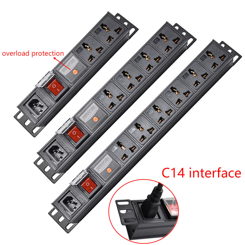 Pdu Power Strip Distribution Unit C14 Interface 2 12ways Universal Socket Overload Protection