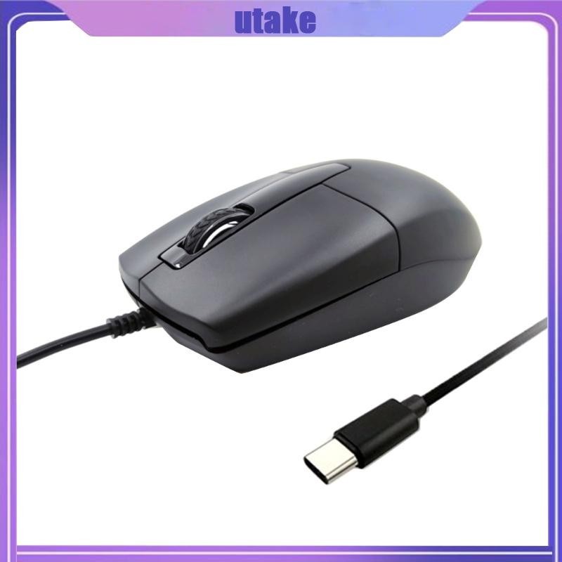 Utake Portable Type C Optical Mouse 3 Button Control Accurate Cursor ...