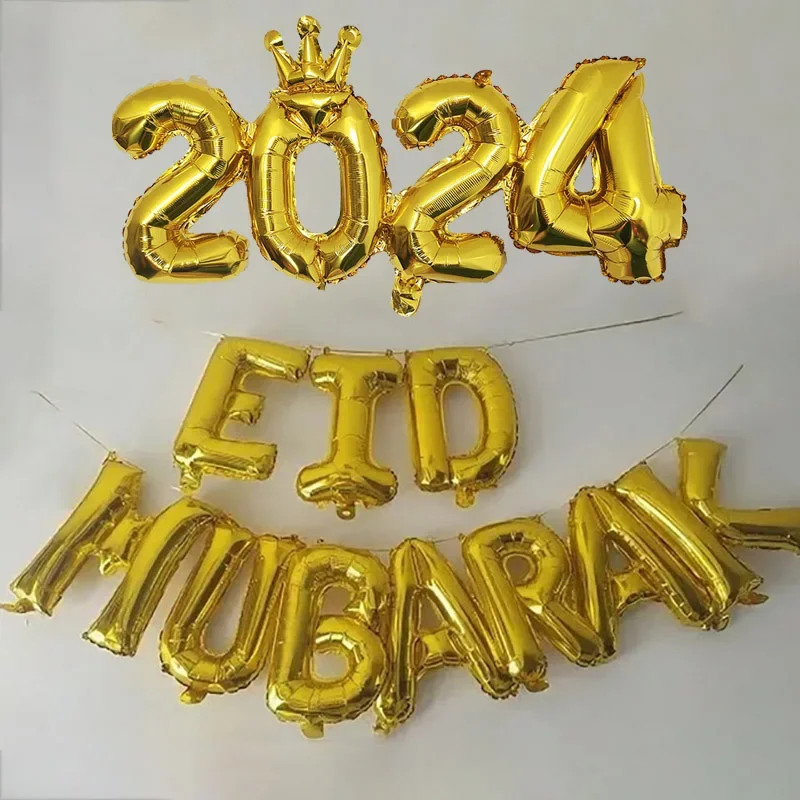 2025 Crown Eid Mubarak Balloon Ramadan Kareem Decoration Ballons Muslim ...