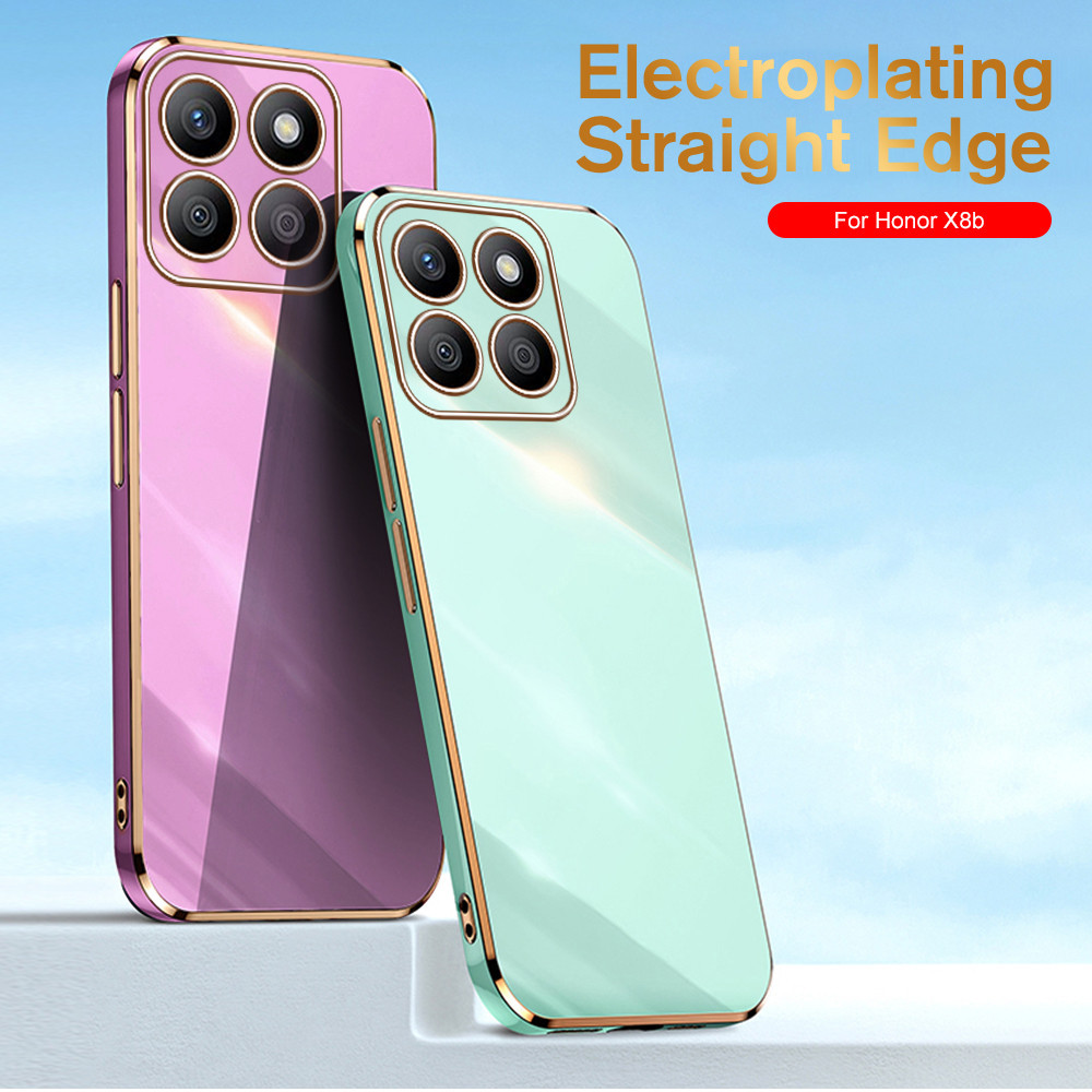 For Honor X8b 4G Case Capas Plating Square Frame Soft Silicone Phone ...