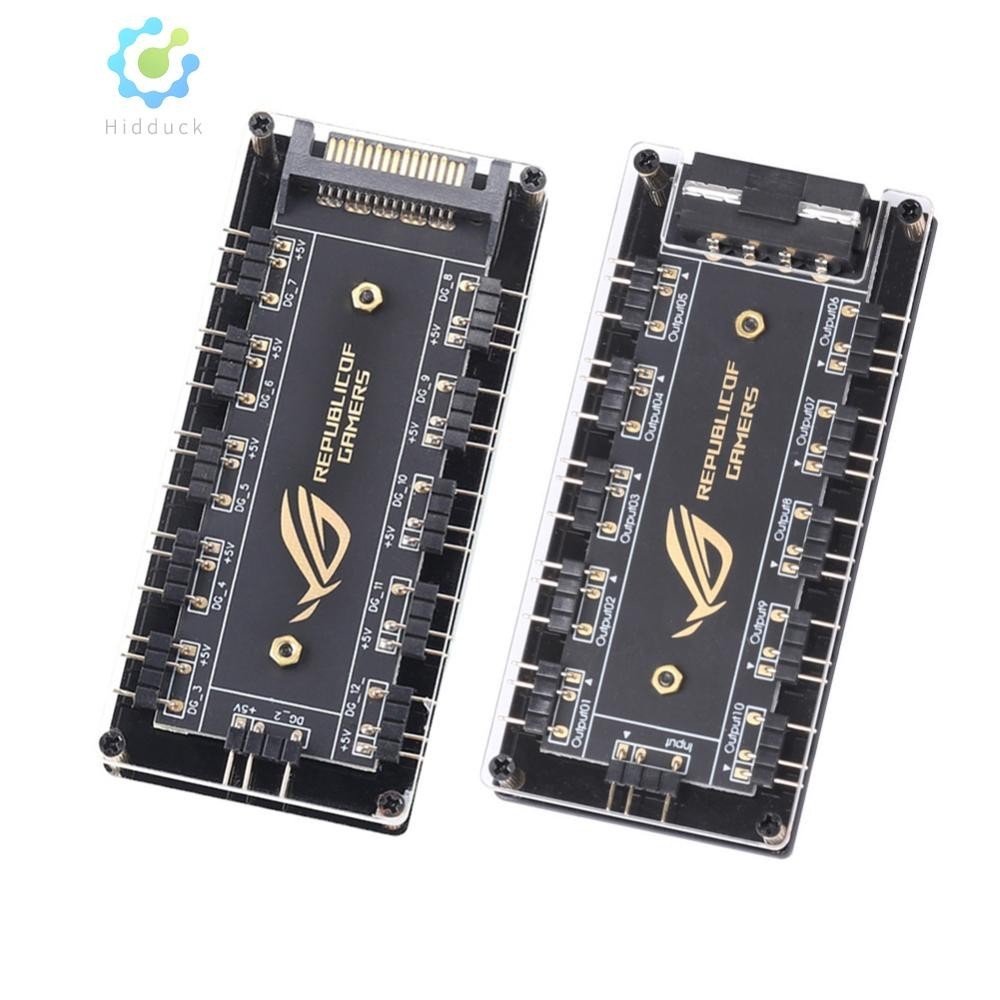 RGB Fan Hub ARGB Cable Splitter Hub Adapter for ASUS/MSI/GIGABYTE ...