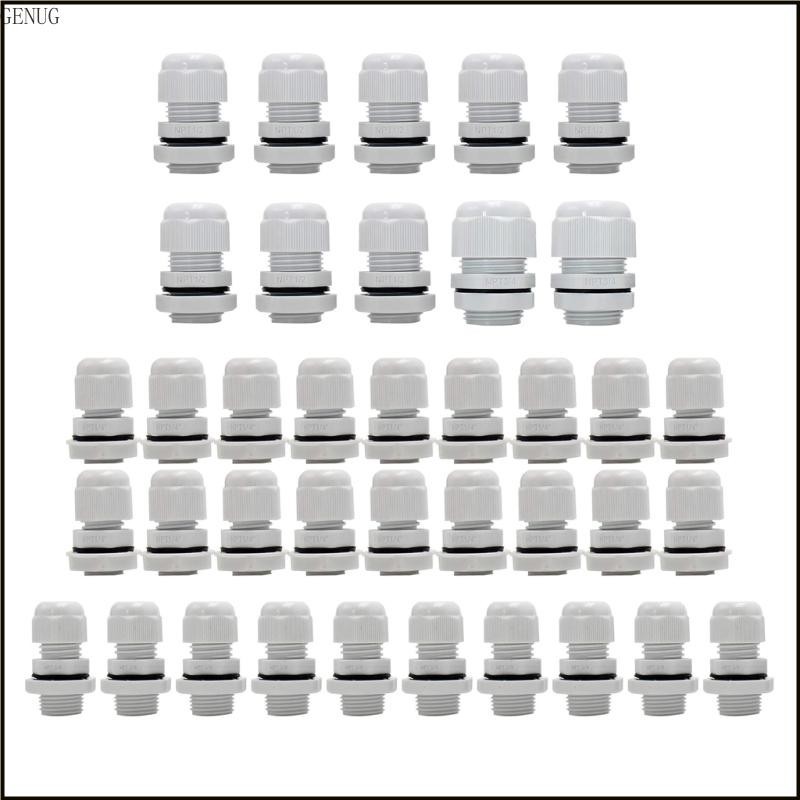 GENUG 38 Pcs Cable Gland Waterproof Adjustable Connectors NPT Type ...