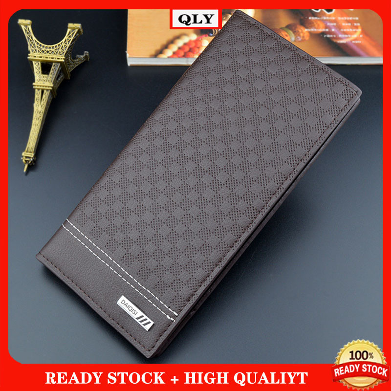 New Style Men Long Wallet Fashion Plaid Thin Wallet Men with Zipper ...