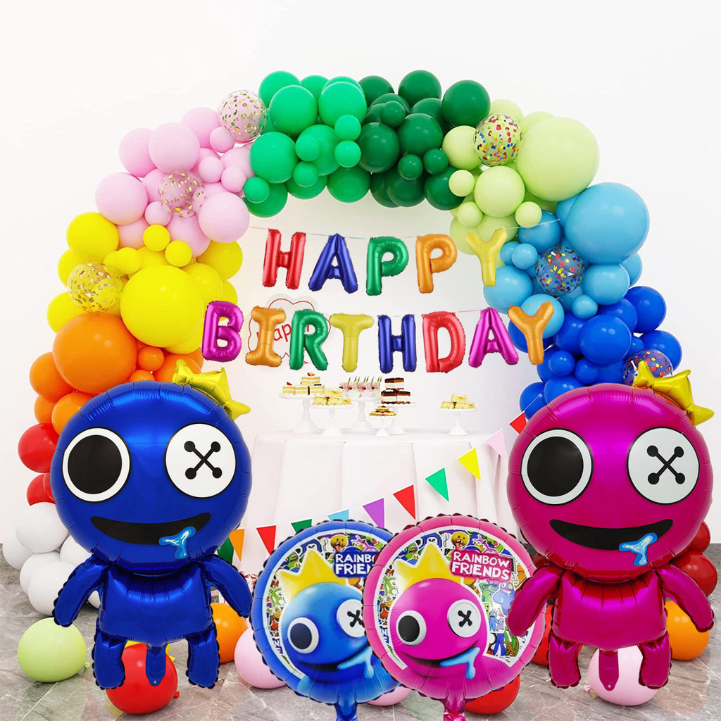 Rainbow Friends Birthday Theme Red Blue Friend Foil Balloon Birthday ...