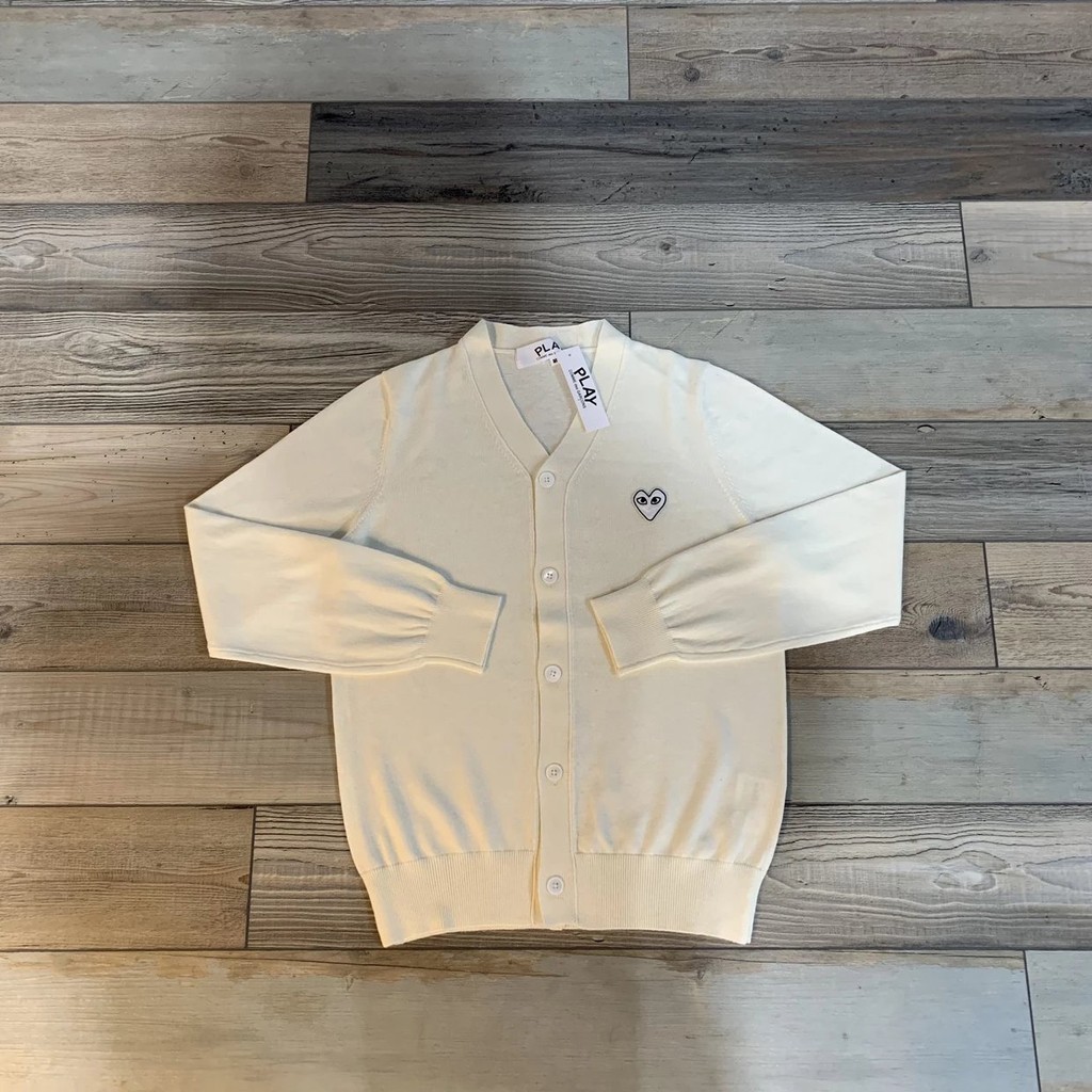 CDG PLAY classic cardigan sweater love logo embroidery design sweater ...