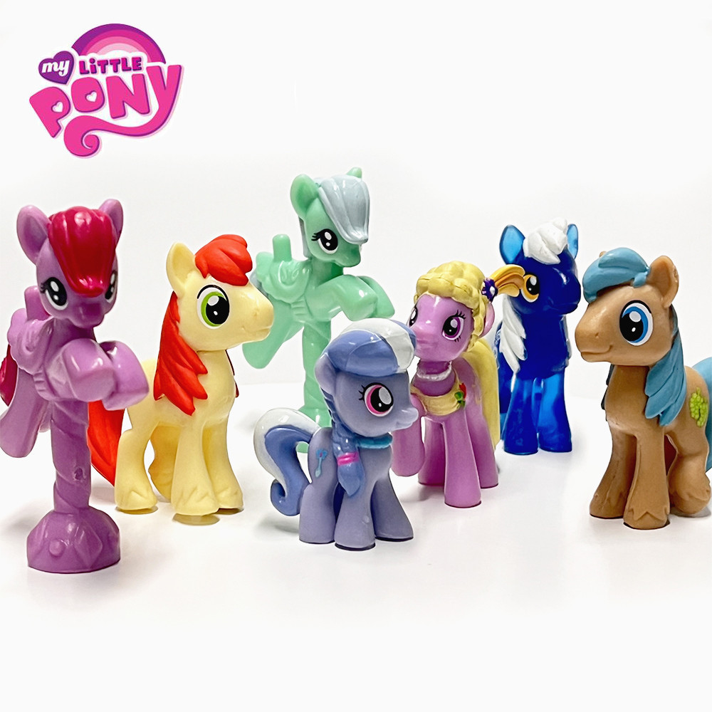 7pcs/set Mini Ponies My Little Pony Figurines Rainbow Dash Fluttershy ...