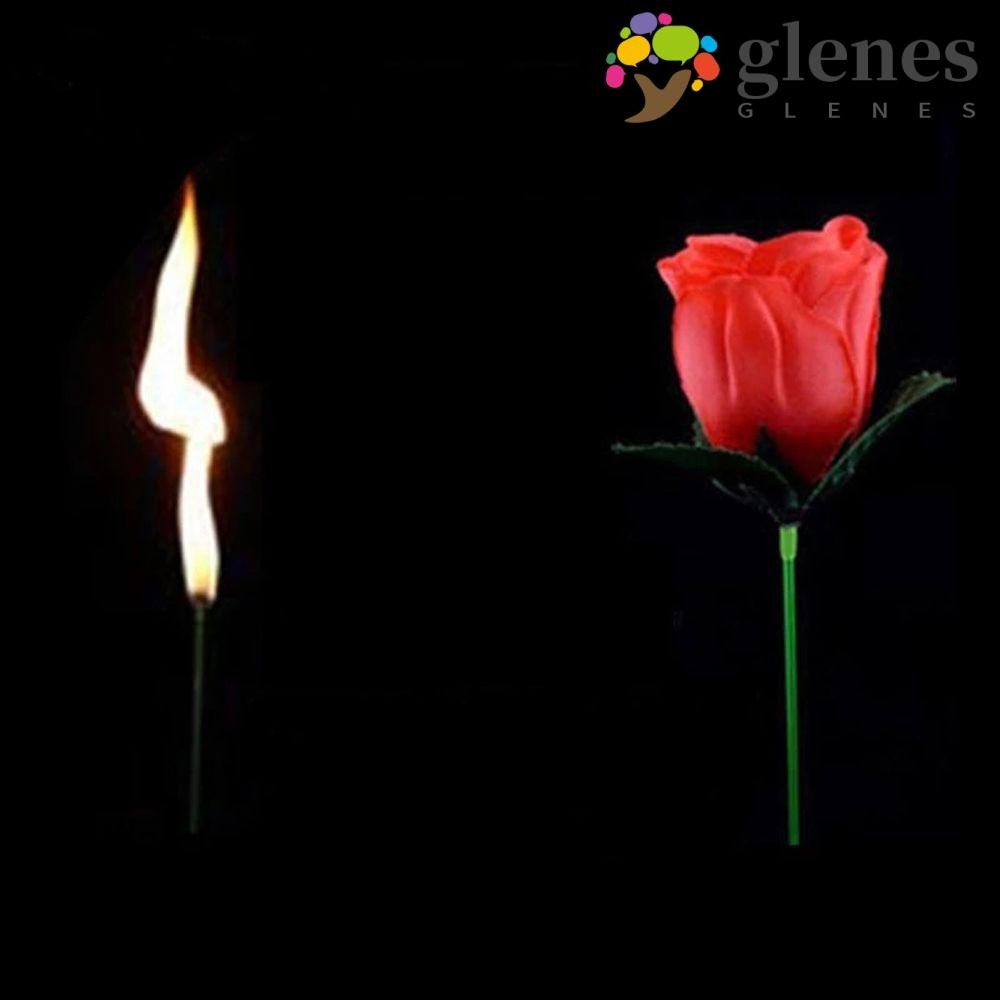 GLENES Magic Trick Rose Novelty Prank Joke Flame Appearing Flower Magic ...