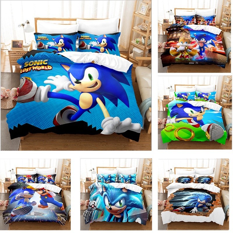 Sonic the Hedgehog Bedding Cartoon Quilt Cove Comforter Cover Single ...
