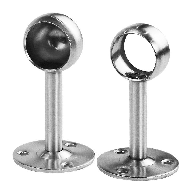 Stainless Steel Curtain Center Post Curtain Rod Base Top Mounted 3/4" 1 ...