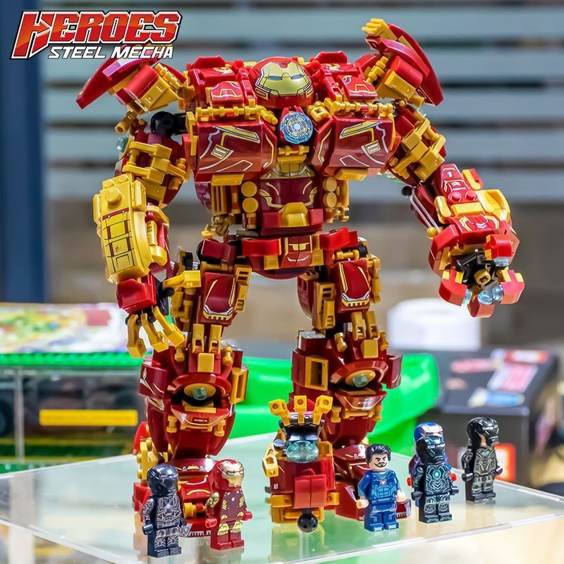 Compatible with Lego Building Blocks Iron Man Mecha Anti-Hulk Armor ...
