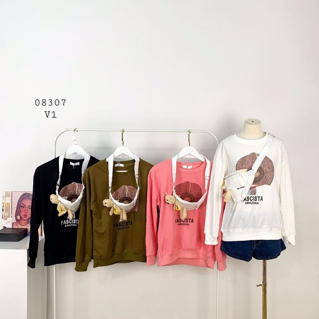 Basic SWEATER WITH FRONT SCREEN PRINTING MOTIF FREE SLING BAG PREMIUM ...