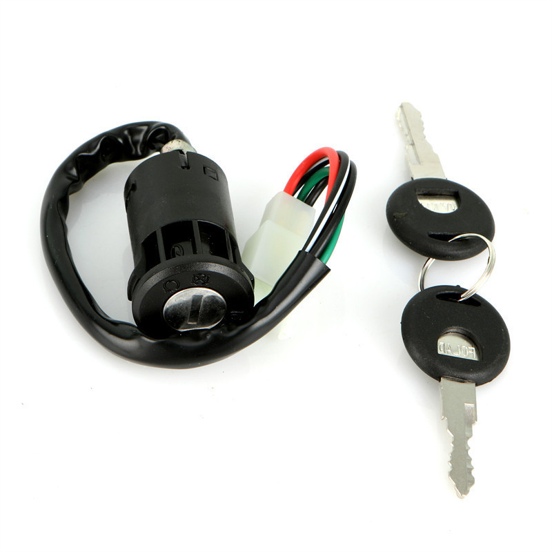 Universal Motorcycle Ignition Key Switch Lock 4 Wire Electric 1 Set for ...