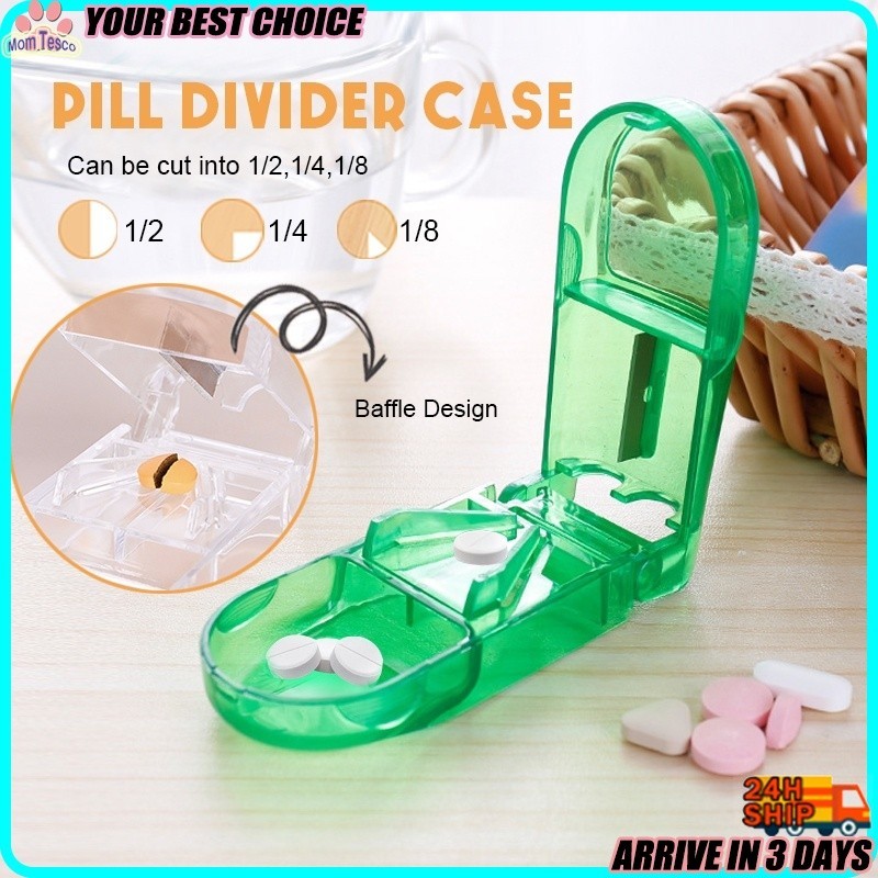 Tablet Pill Splitter Pill Cutter Box Transparent Medicine Cutter ...
